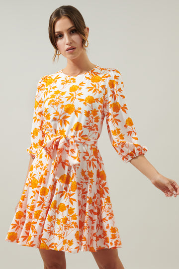 Baila Floral Fairness Poplin Surplice Midi Dress Sugarlips